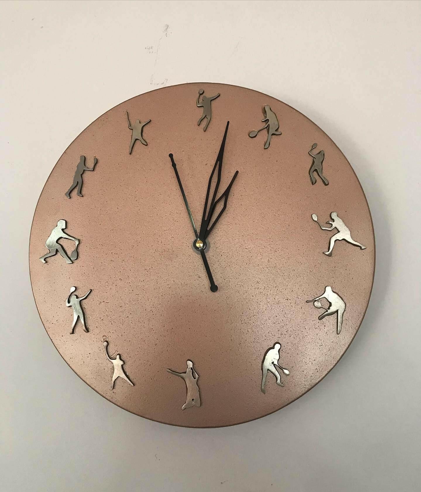 Badminton Sports Wall Clock in Rose Gold Metal - DesignmintDecor
