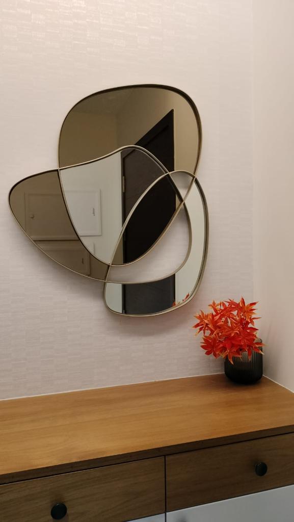 Wave Two-Tone Mirror in Gold - DesignmintDecor
